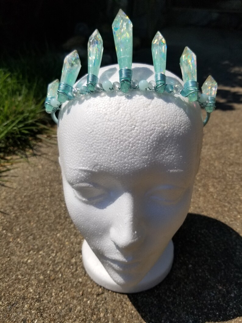 Ice Queen Elsa Crystal Crown - Wire Wrapped Resin Tiara - Frozen ...