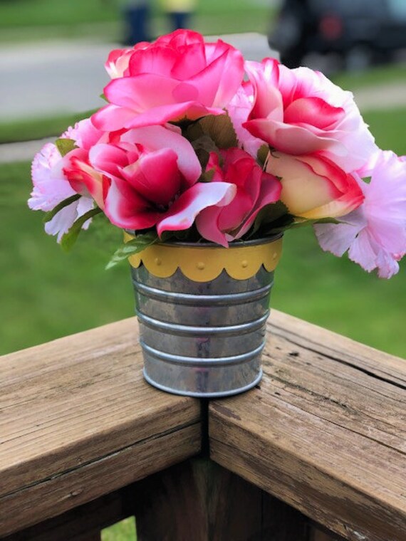 Hot Pink and Light Pink Rose Bucket | Etsy