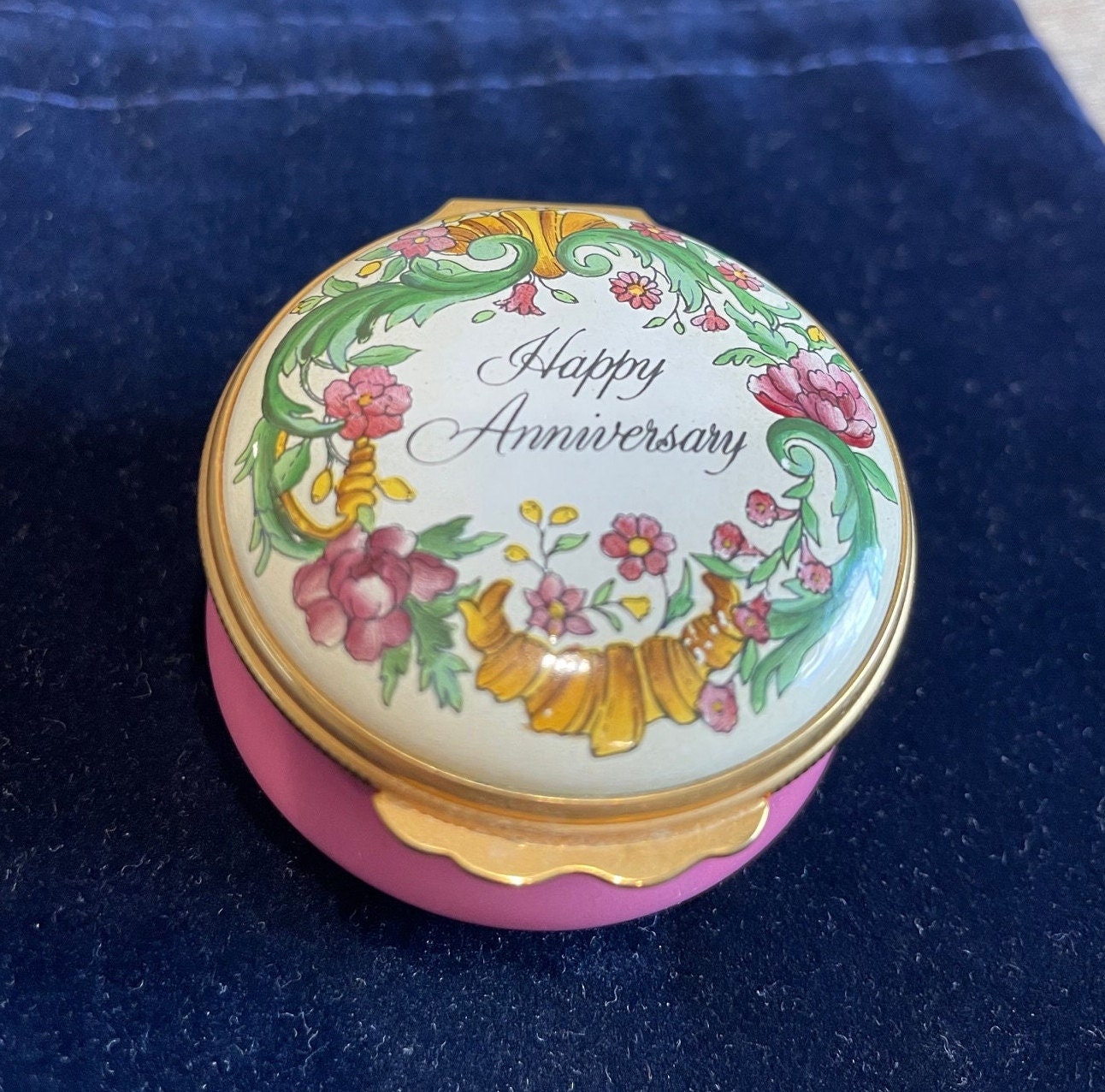 Halcyon Days Happy Anniversary Enamel Box - Etsy