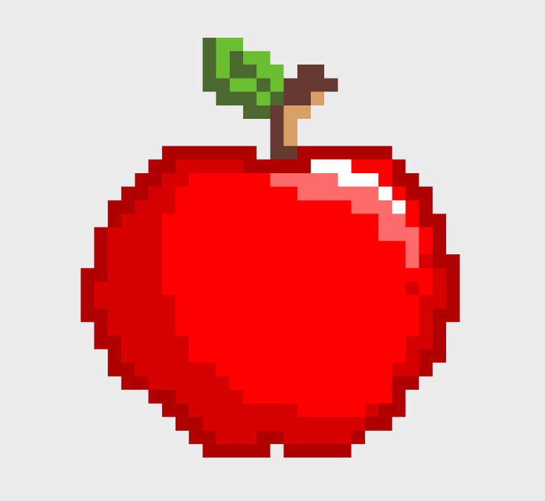 Apple Pixel Art Cross Stitch Pattern - Etsy