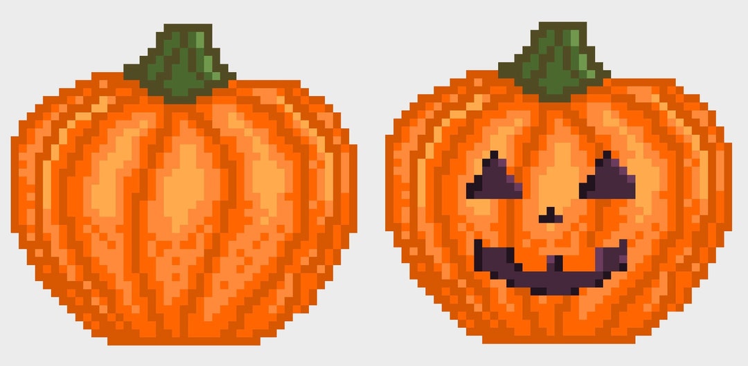 Kürbis & Jack O'Lantern Pixel Kreuzstichmuster (2 Enthalten) - Etsy.de