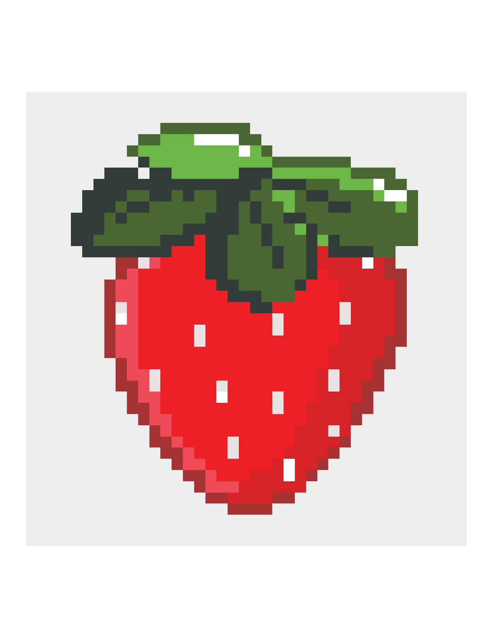Strawberry Pixel Art Cross Stitch Pattern - Etsy