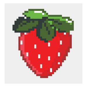 Strawberry Pixel Art Cross Stitch Pattern - Etsy