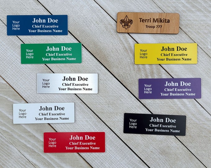 Laser Engraved Wooden Name Tag - Etsy