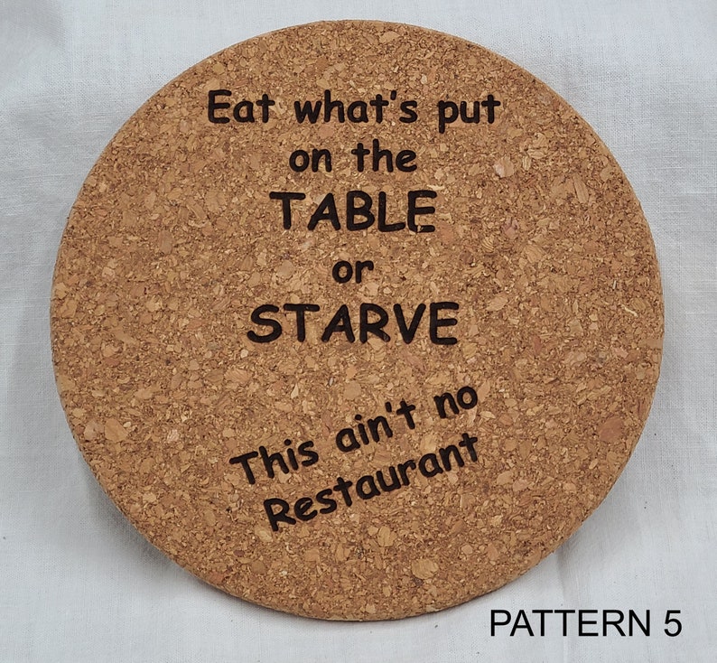 Personalized Laser Engraved Cork Trivet: Funny Kitchen Sayings - Etsy