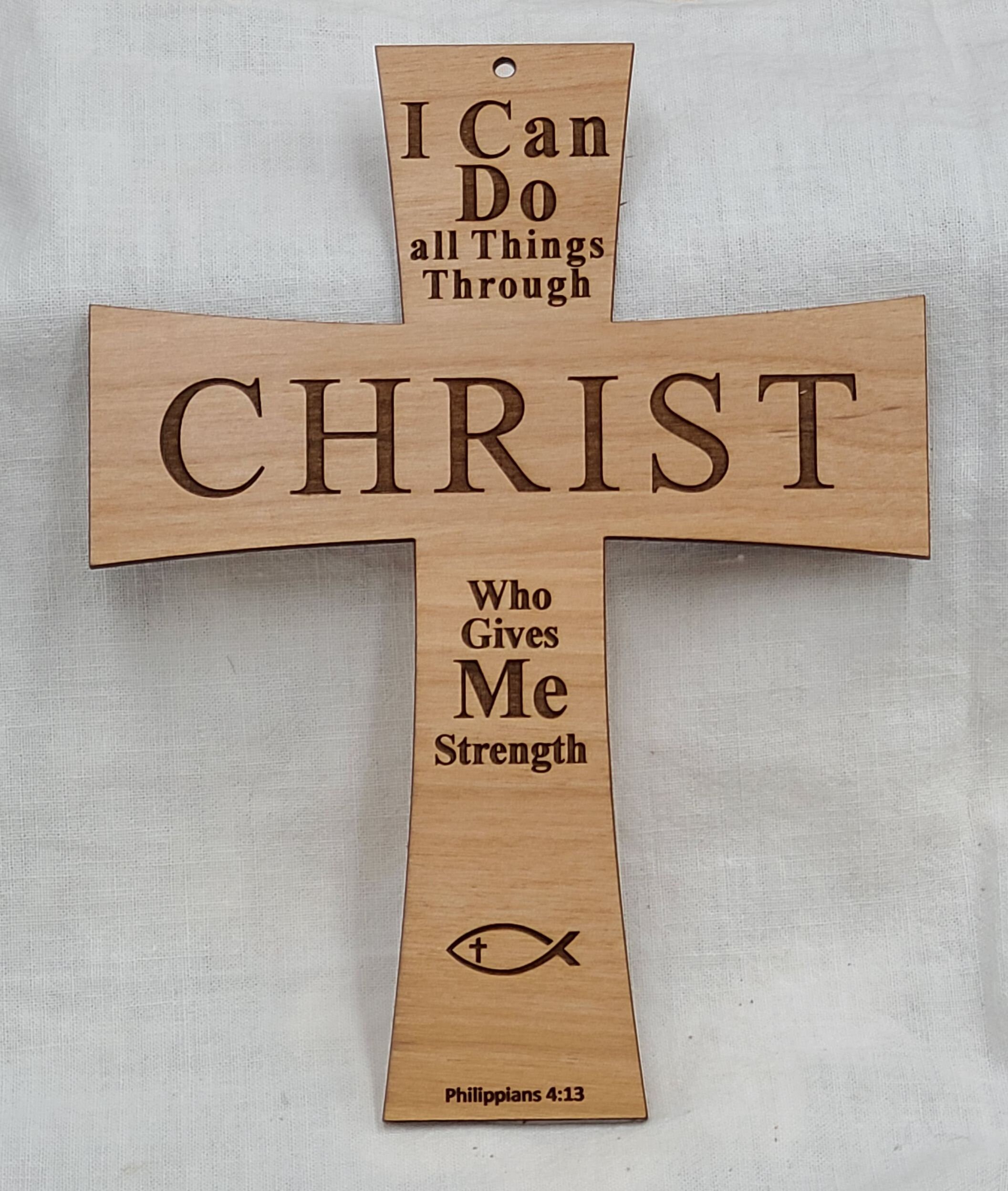Custom Laser Engraved Cross, Philippians 4:13, Religious, Home Decor ...