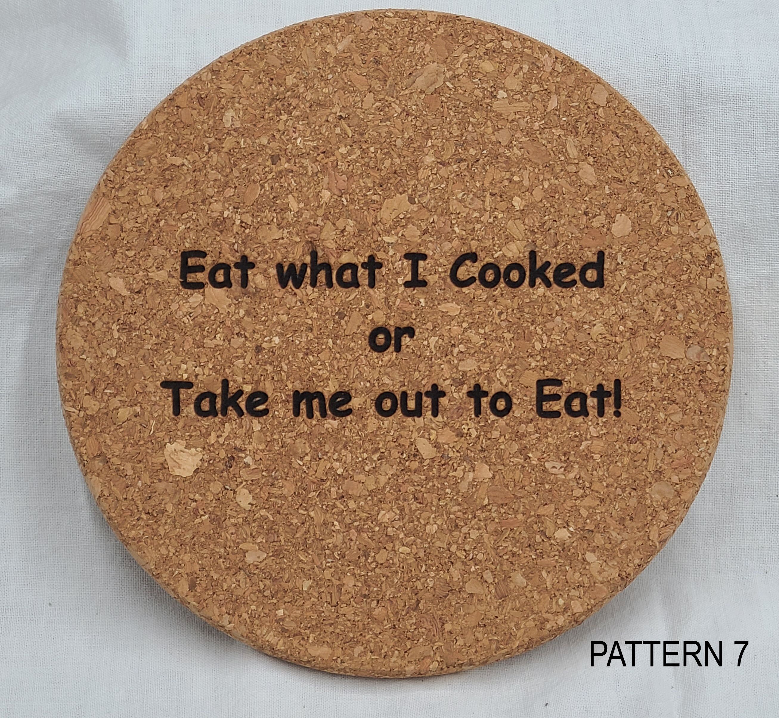 Personalized Laser Engraved Cork Trivet: Funny Kitchen Sayings - Etsy