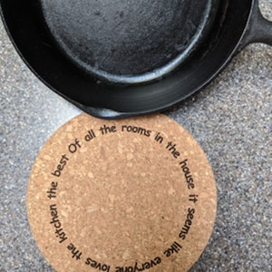 Personalized Laser Engraved Cork Trivet: Funny Kitchen Sayings - Etsy