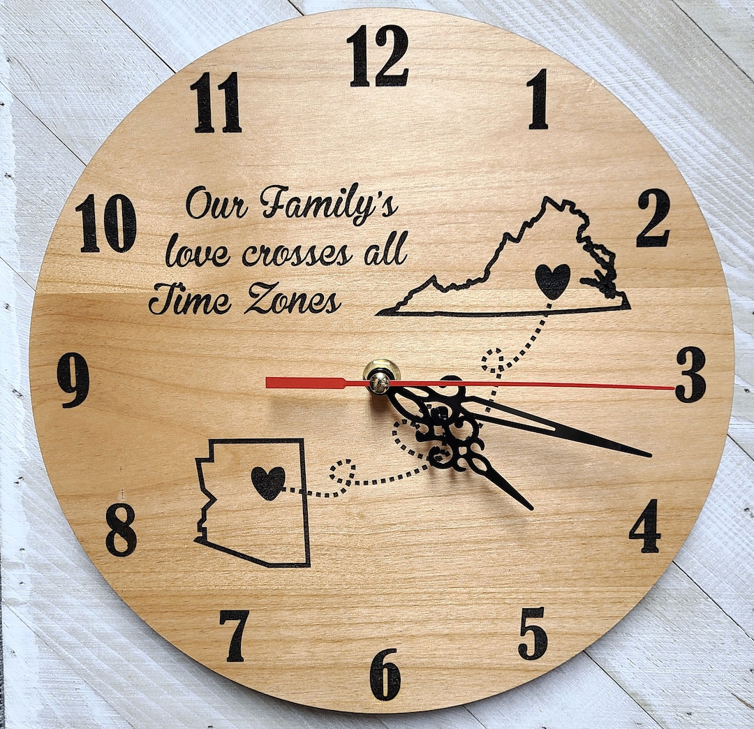 Personalized Clock, Time Zone Clock, Personalized Clock, Wedding Gift ...