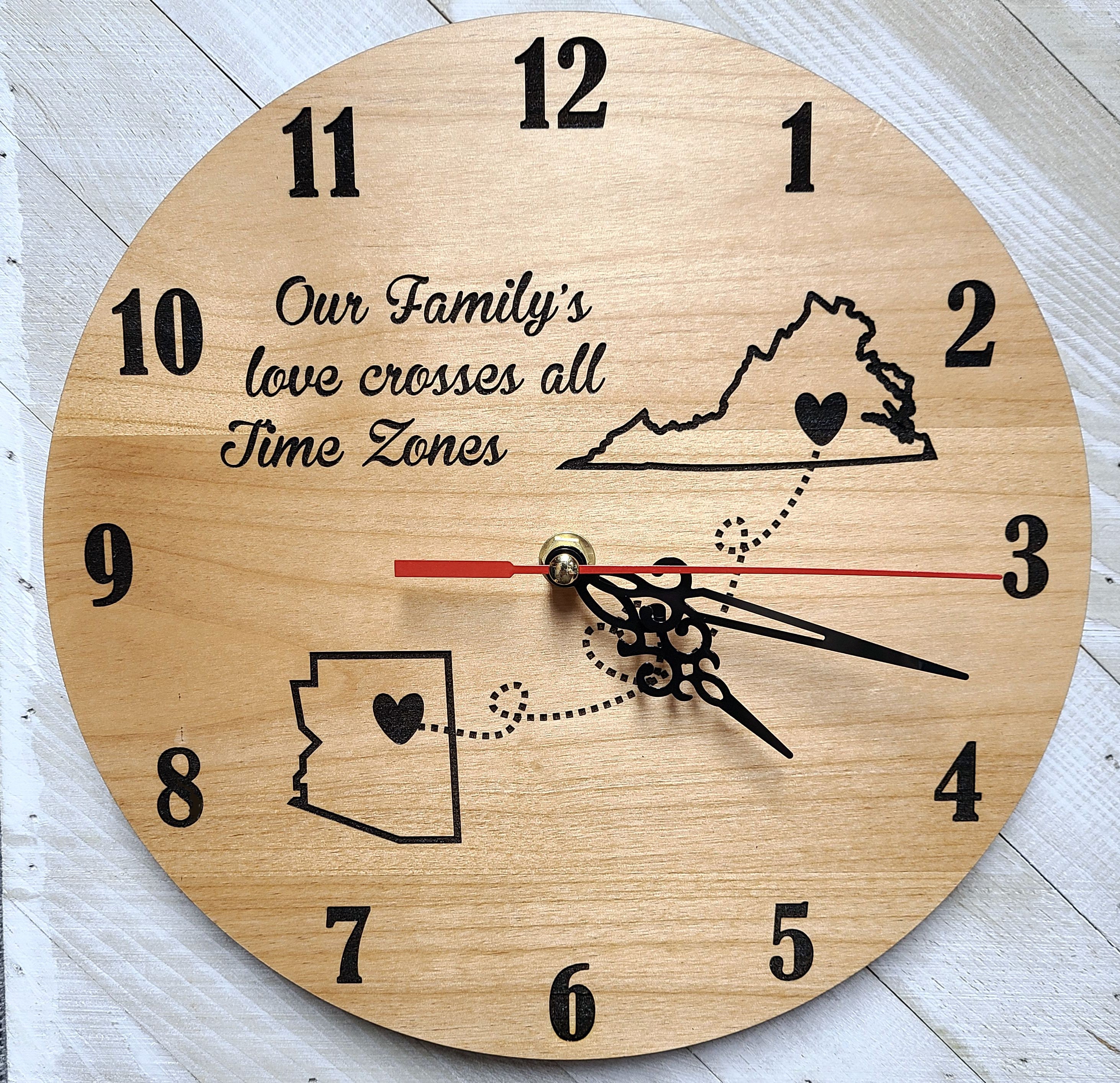 Personalized Clock Time Zone Clock Personalized Clock | Etsy