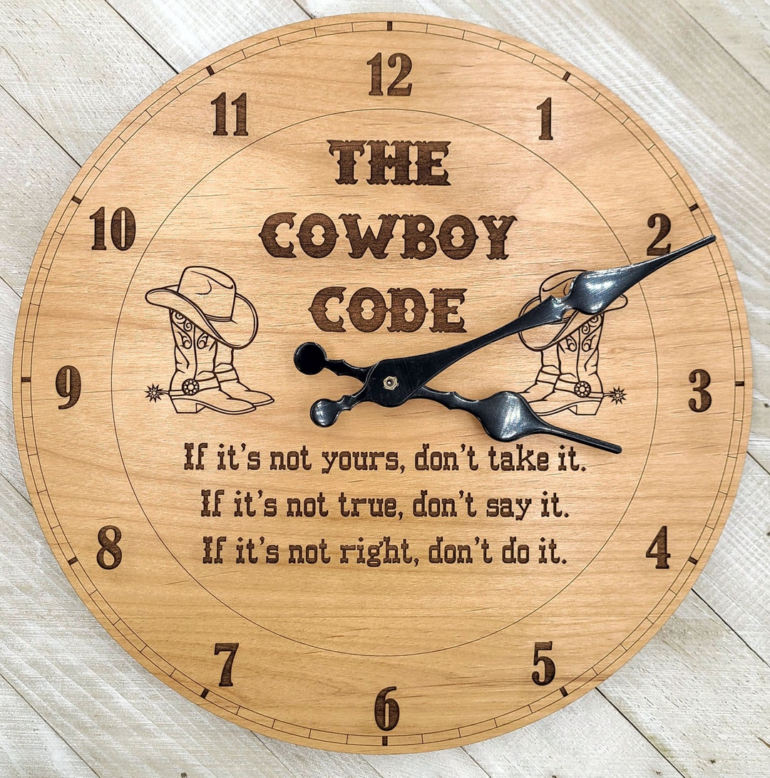 Personalized Clock, Cowboy Code Clock, Wedding Gift, Anniversary Gift ...