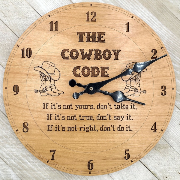 Cowboy Clock - Etsy