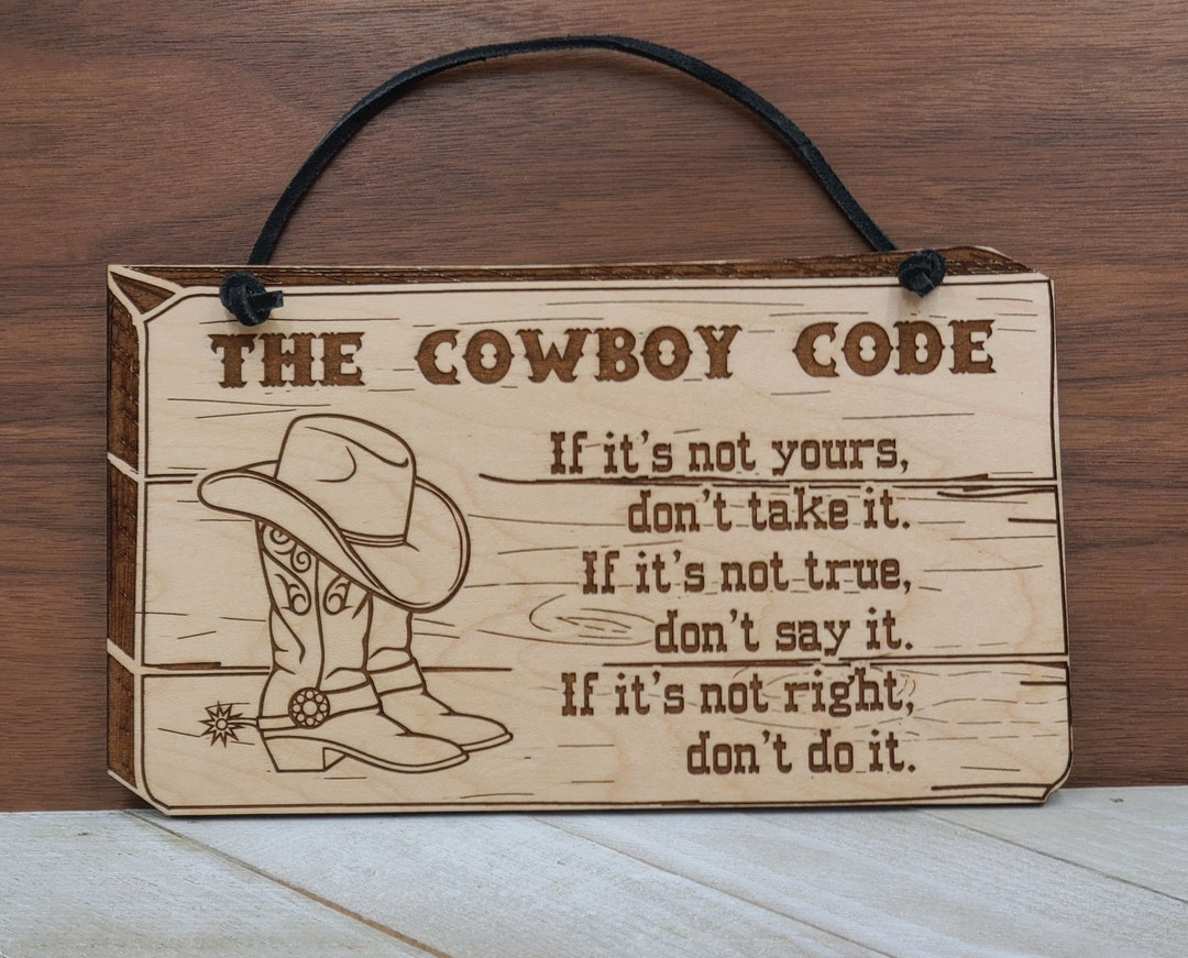 Cowboy Code | Cowboy Decor | Cowboy | Western Decor | Cowboy Sign ...