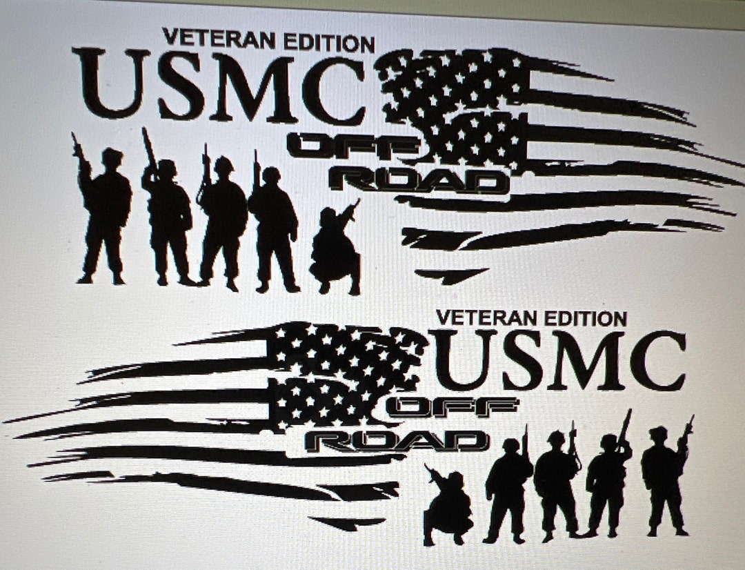 1- Set USMC Veteran Edition off Road Decal Sticker - Etsy