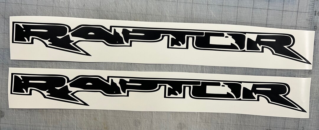 1- Pair 19.8x2.1 Inch Raptor Truck Side Bed Lettering Vinyl Decals ...