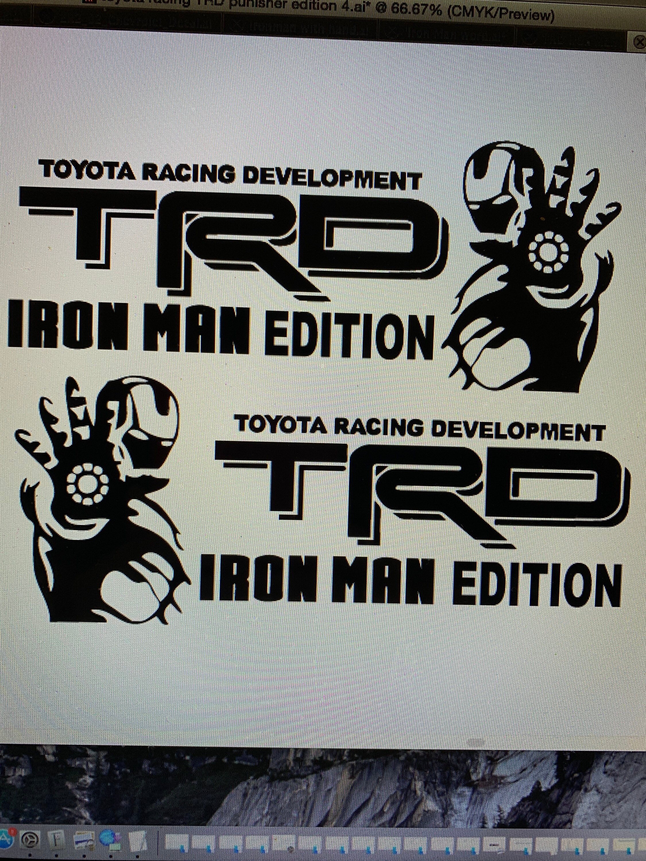 1- Set of TRD Iron Man Edition/pair Black/ Decals Toyota Tacoma Tundra ...