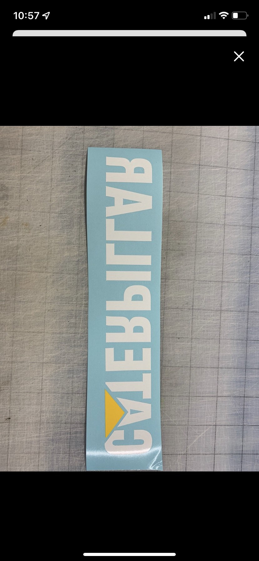 1- White 28 X 3.5 Inch Caterpillar Decal Sticker for Inside of ...