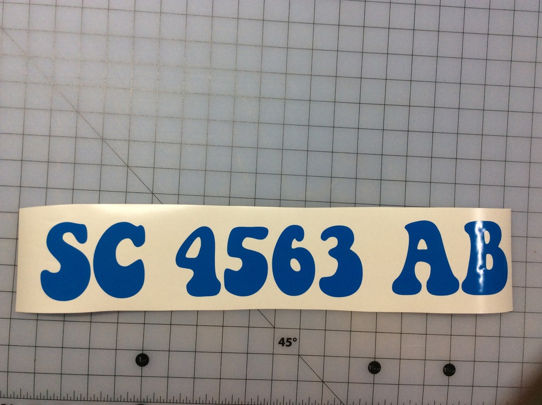 Set of 2 Watercraft Registration Numbers 3” Lettering Vinyl Boat Jet ...