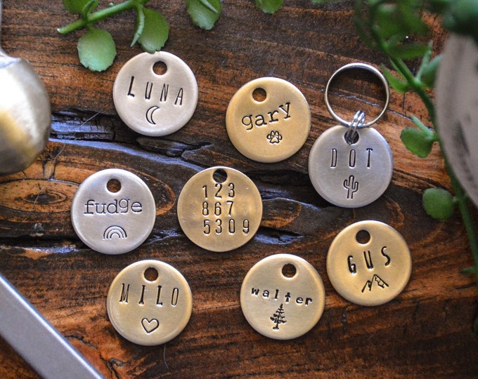 Cat Tag, Cat ID Tag, Small Pet Tag, Cat Name Tag, Microchipped Tag ...