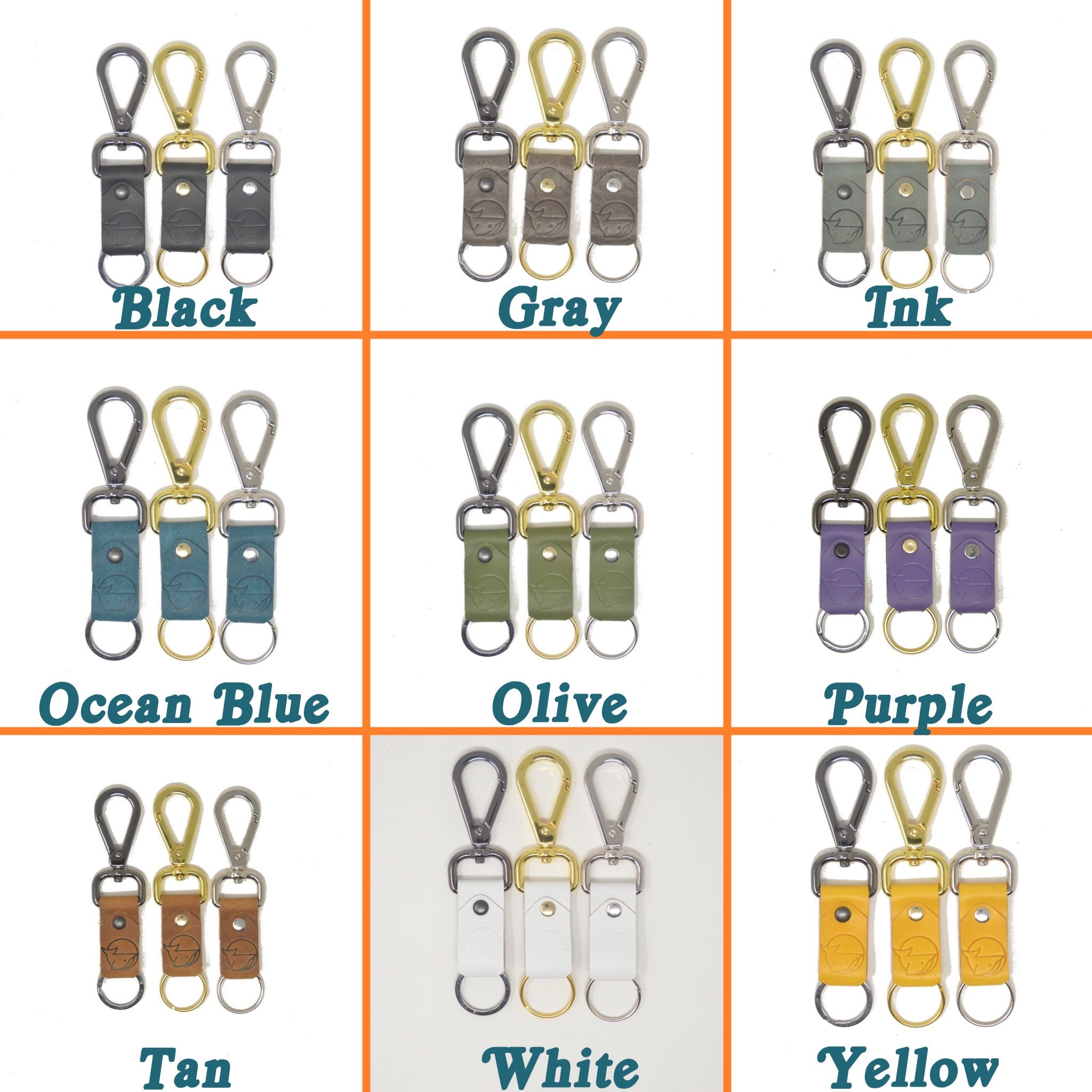 Keychain Teardrop Swivel Snap Hook Leather Keychain Key - Etsy