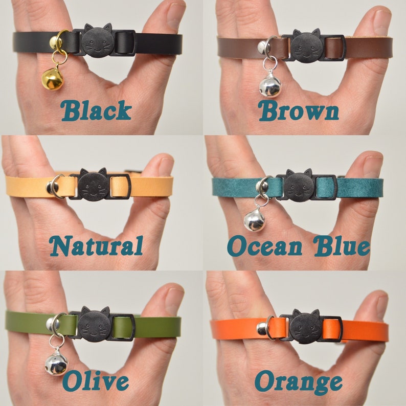 Cat Collar Leather Adjustable Breakaway Collar Quick Release - Etsy