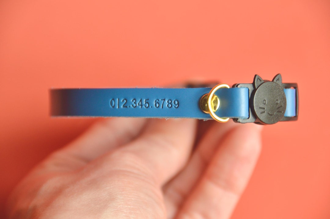 Blue Cat Collar, Adjustable Breakaway With Optional Bell, Kitten Collar ...