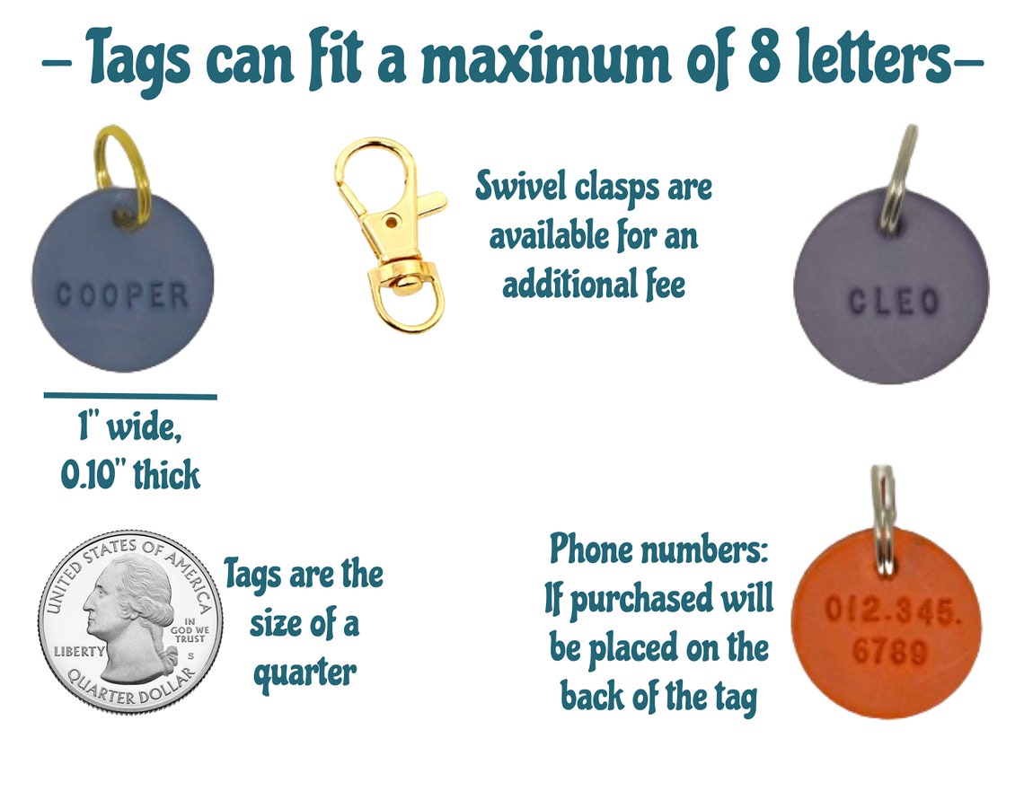 Silent Dog Tag, Engraved Tag, Leather Dog Tag, Personalized Dog Tag ...