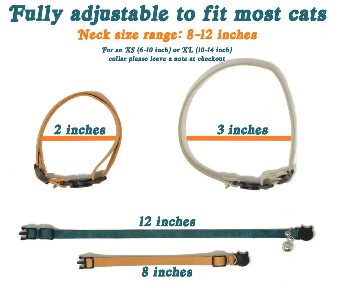 Cat Collar Leather Adjustable Breakaway Collar Quick Release - Etsy