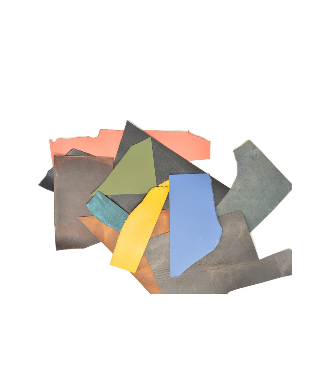 Leather Scraps, 1lb Full Grain, Leather Remnants, Many Colors, Shapes ...