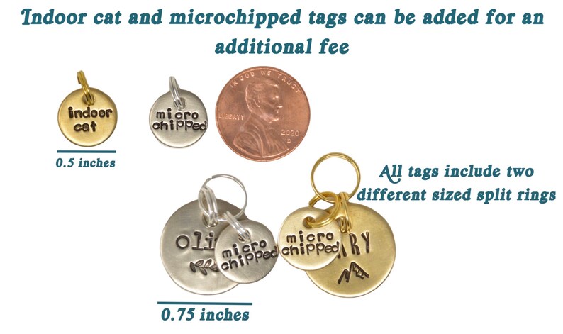 Cat Tag Cat ID Tag Small Pet Tag Cat Name Tag Microchipped - Etsy