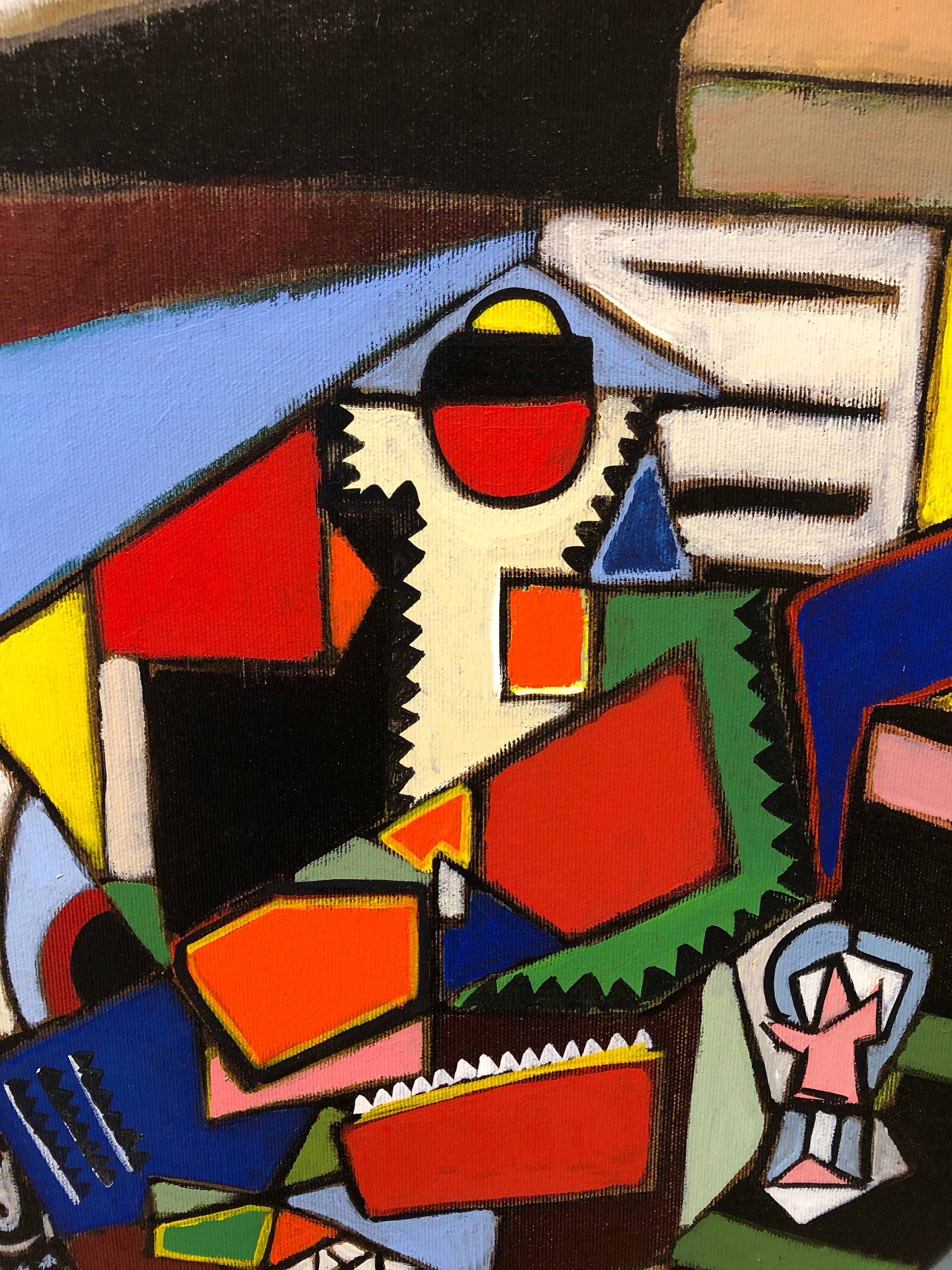 A Bright Monumental Cubist Modern Contemporary Avant-garde Original Oil ...