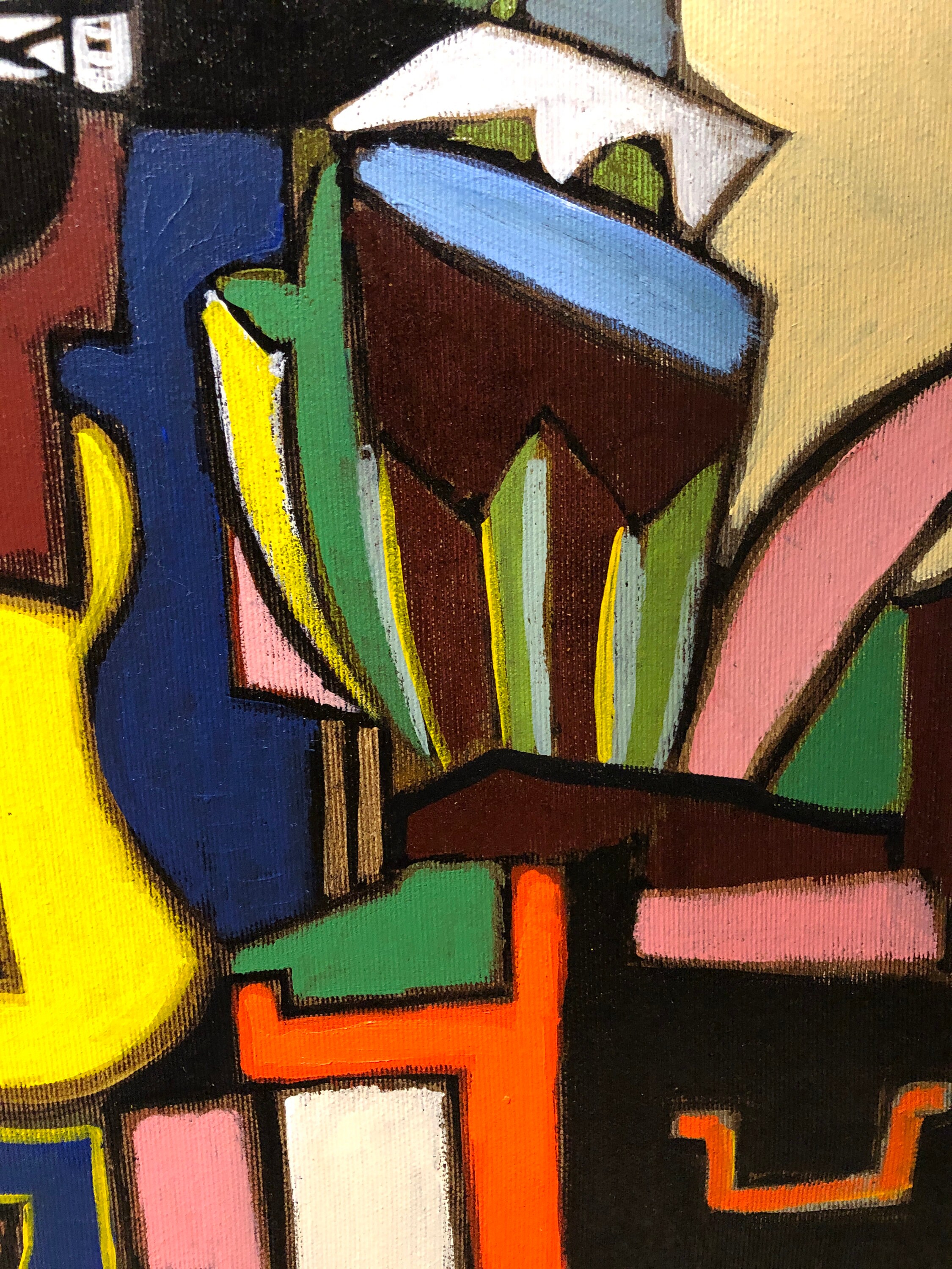 A Bright Monumental Cubist Modern Contemporary Avant-garde Original Oil ...