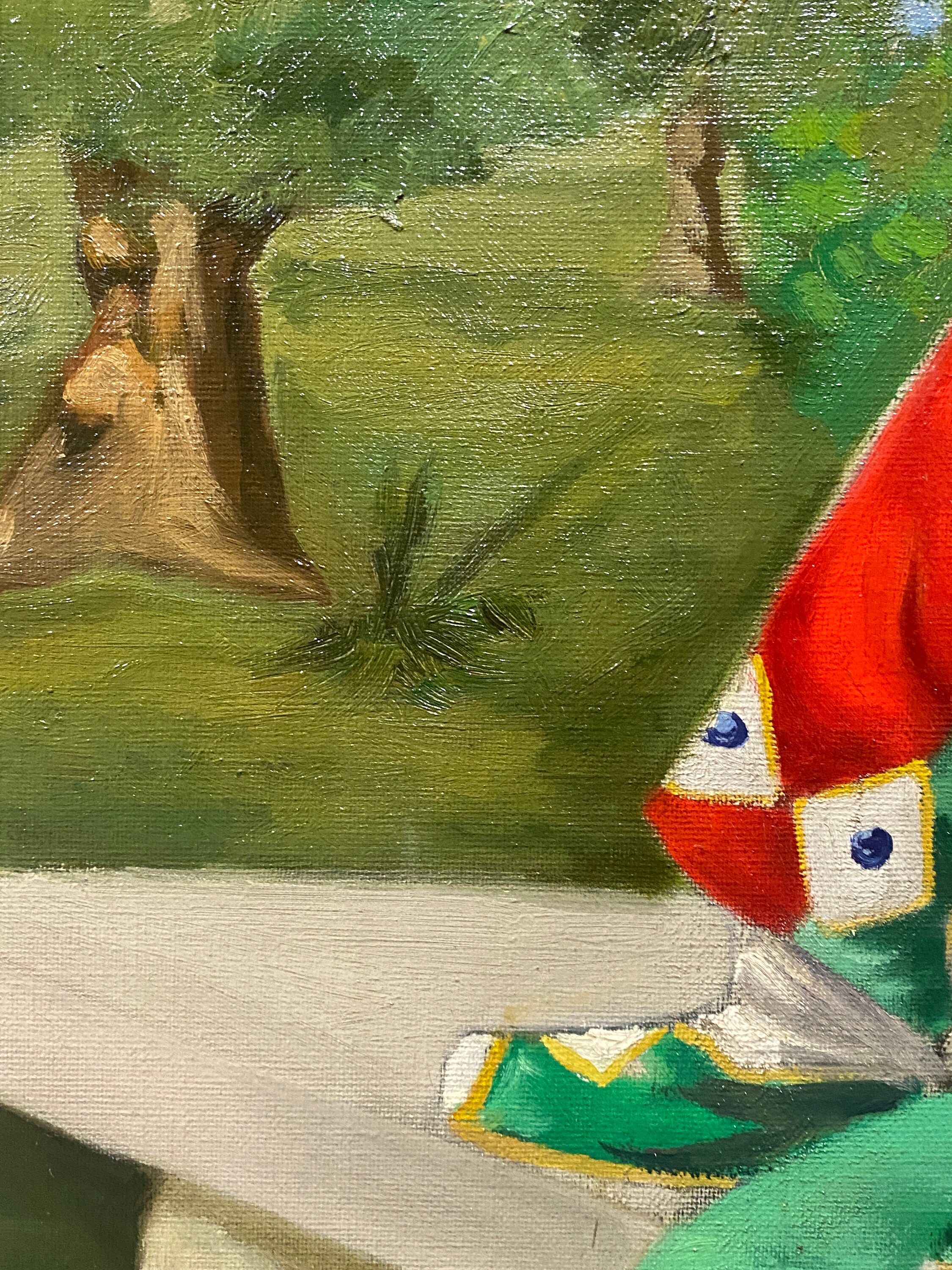 A Tragic Original Oil Painting Containing a Fool's Portrait in Delirium ...