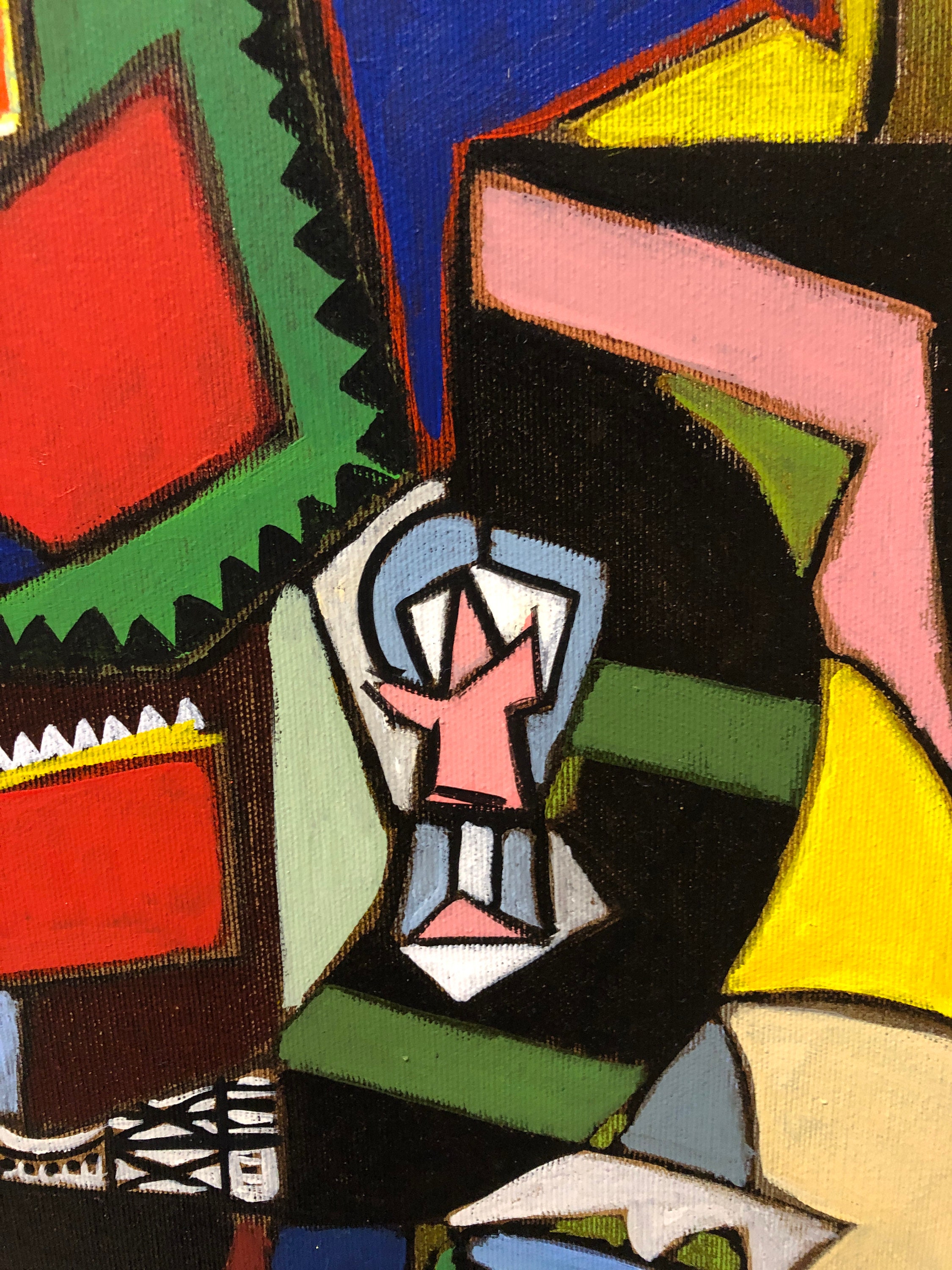 A Bright Monumental Cubist Modern Contemporary Avant-garde Original Oil ...