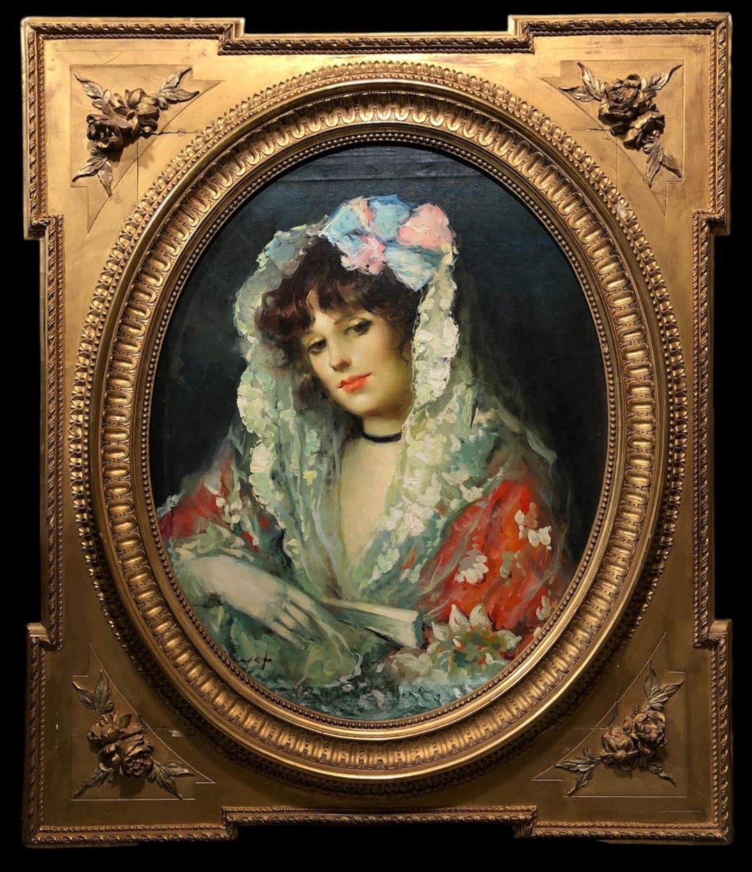 A Gorgeous Spanish Lady Portrait in the Manner Goya by 1950s Master ...