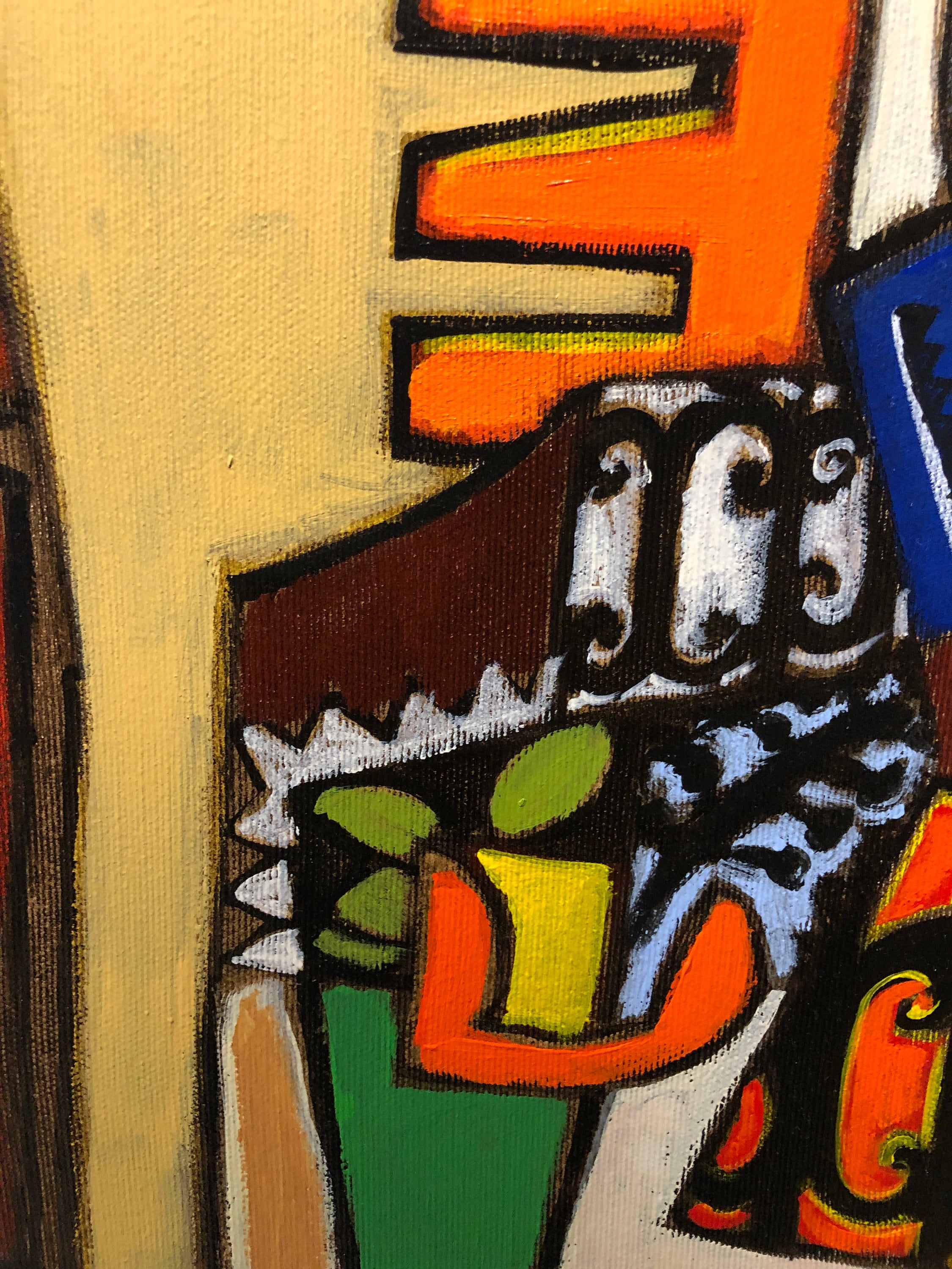 A Bright Monumental Cubist Modern Contemporary Avant-garde Original Oil ...