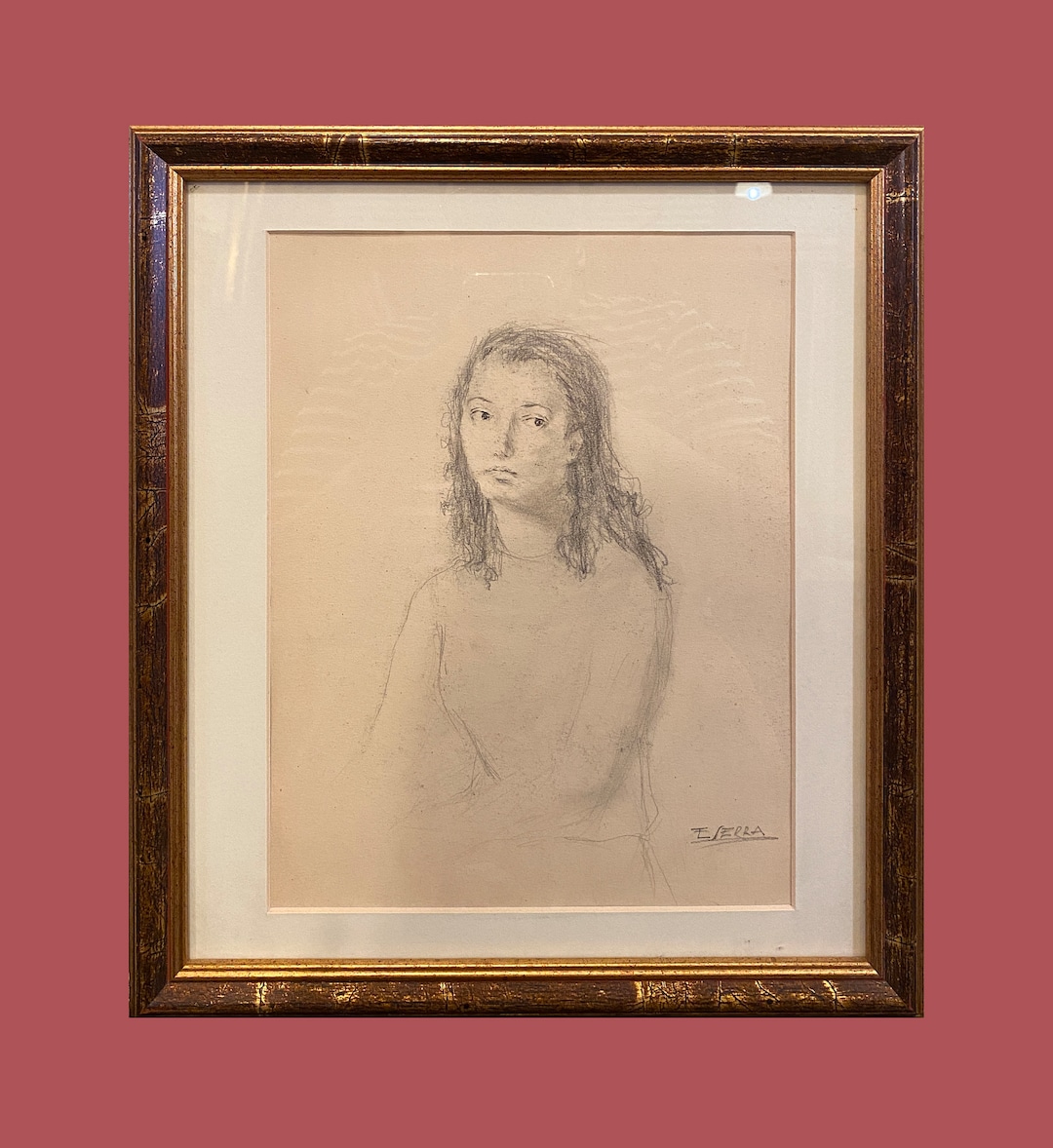 An Skilled Female Portrait by Catalan Artist Francisc Serra - Etsy