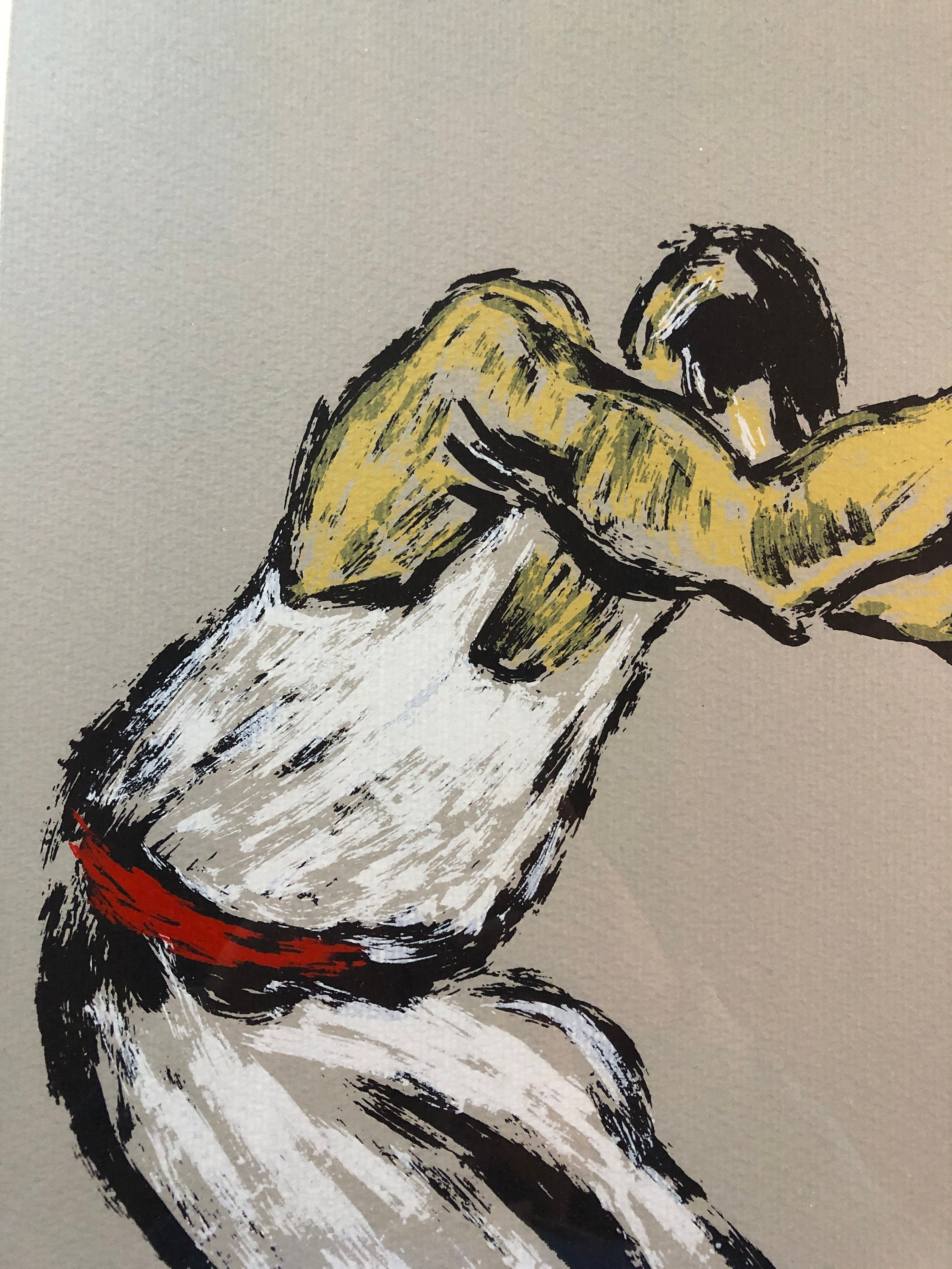A Basque Log Cutter Axeman or Aizkolari Original Handsigned Lithograph ...