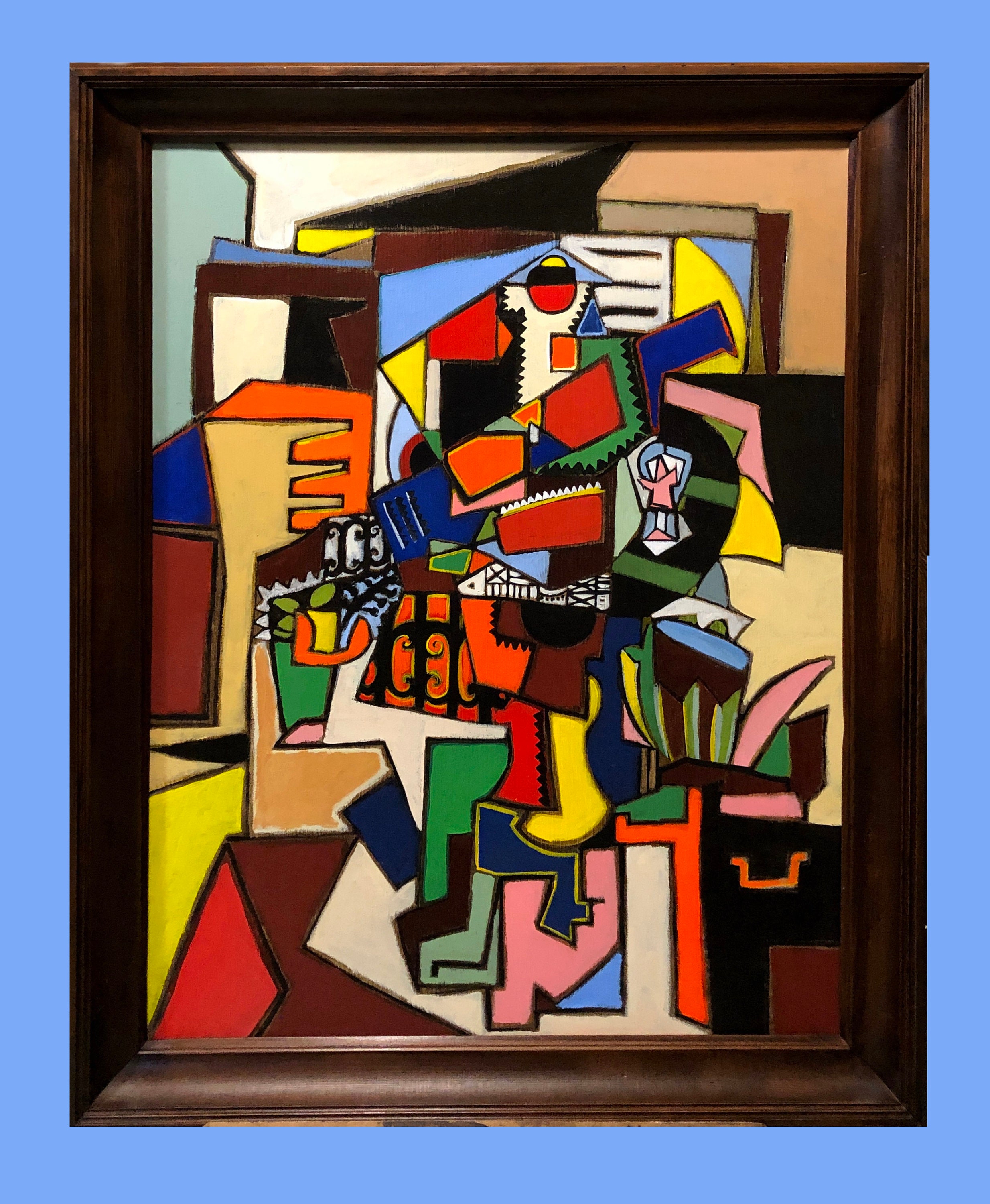A Bright Monumental Cubist Modern Contemporary Avant-garde Original Oil ...