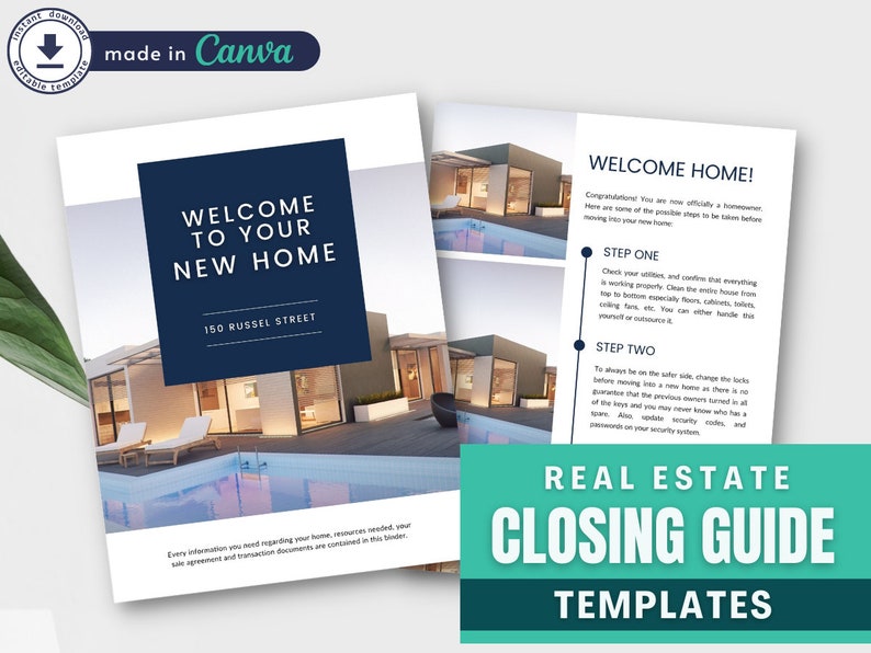 Editable Closing Guide, New Homeowner Guide, Real Estate Template, Real ...