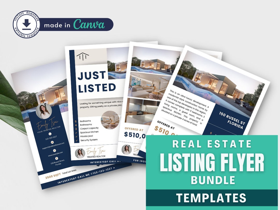 Real Estate Listings Flyer Bundle, Flyer Templates, Real Estate ...
