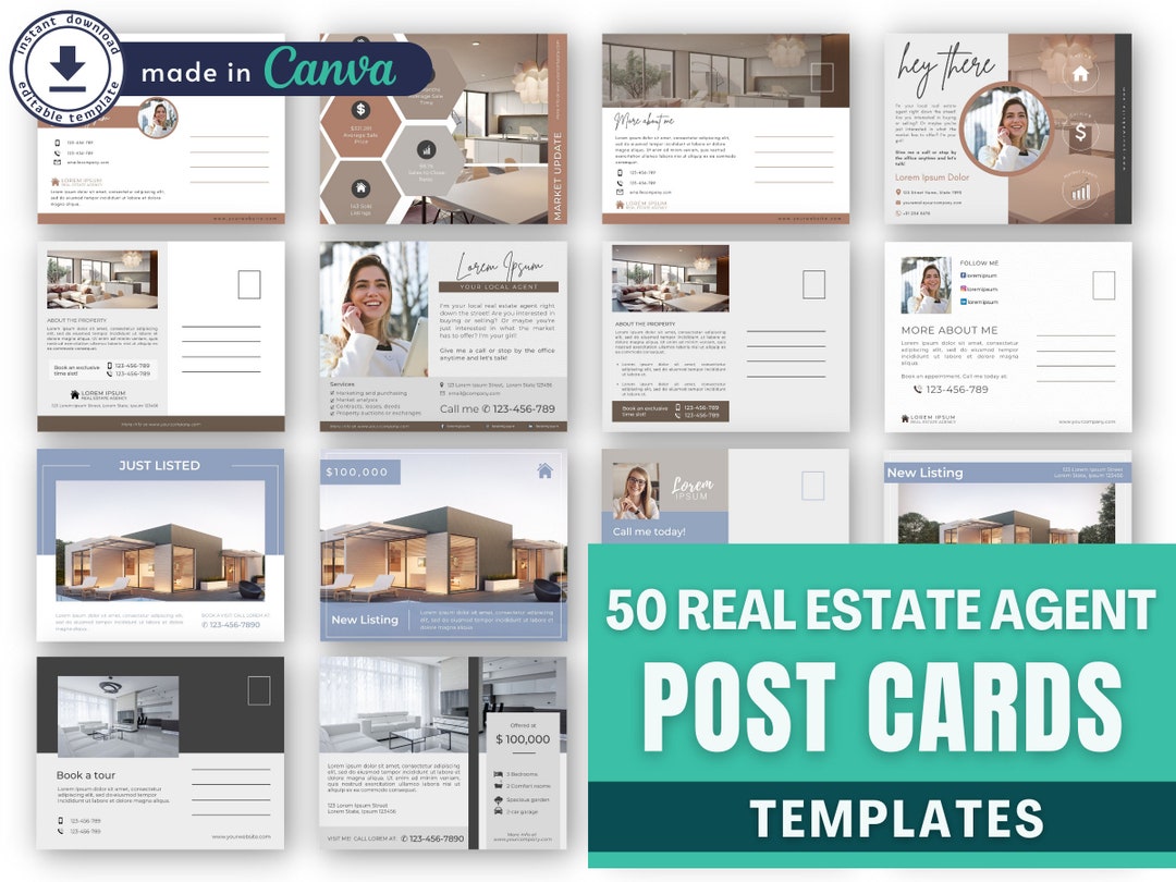 Real Estate Postcard Template -editable Realtor Post Card for Neighbor ...