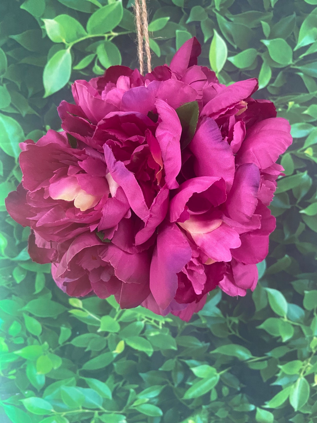 Peonies Topiary Ball Kissing Ball Mobile. Floating Topiary Flower Ball ...