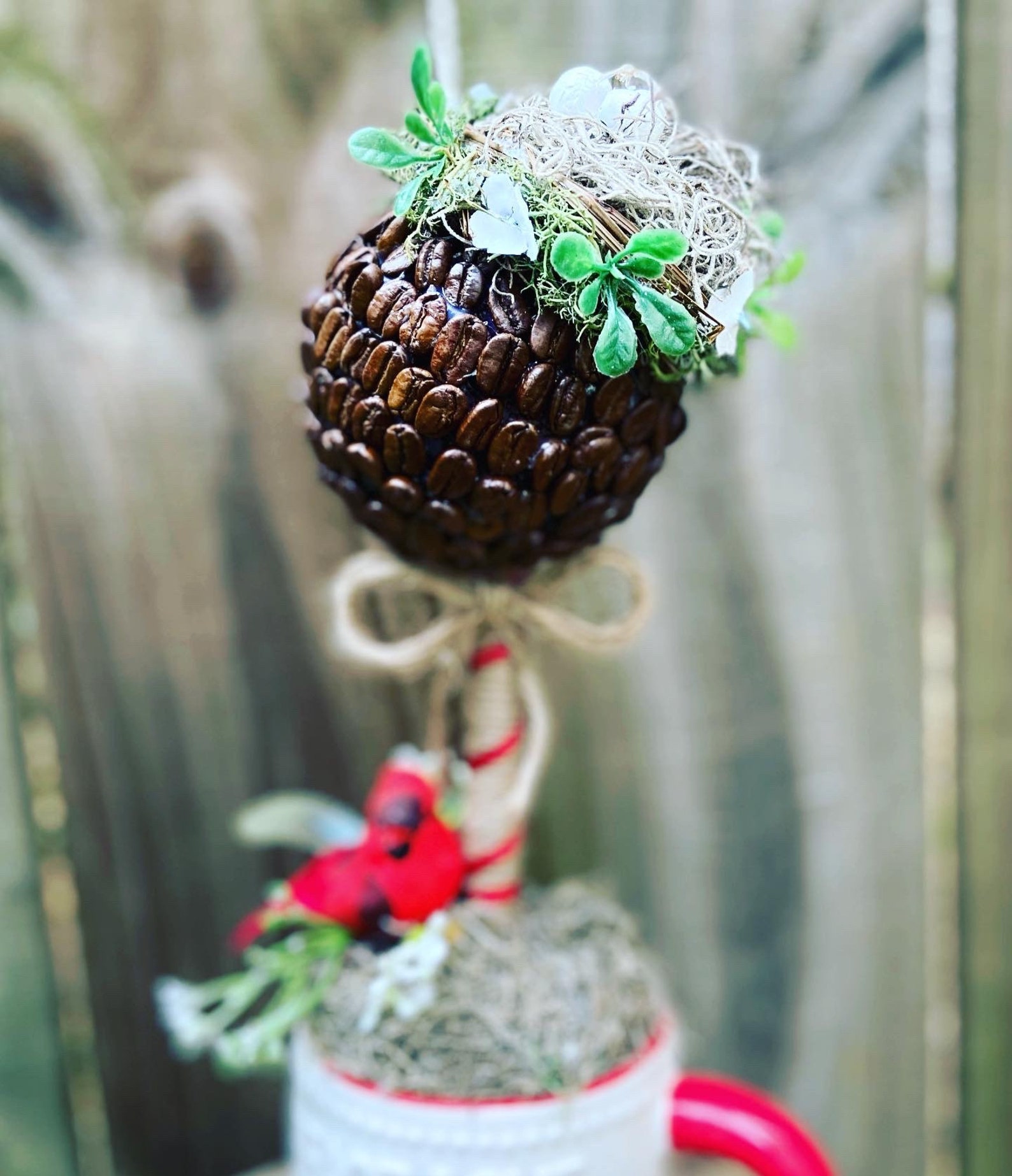 Cheer Love Topiary Coffee Lovers Desk Ornament Kissing Ball - Etsy