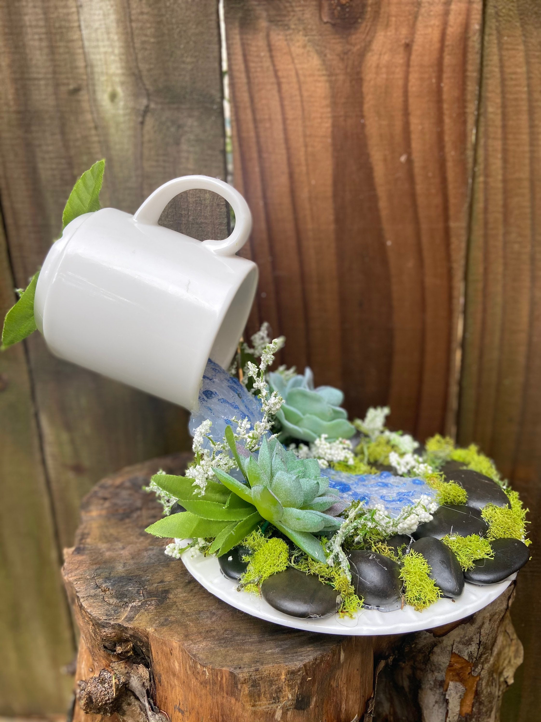 Floating Cup Centerpiece Waterfall Sculpture Natural Elements ...