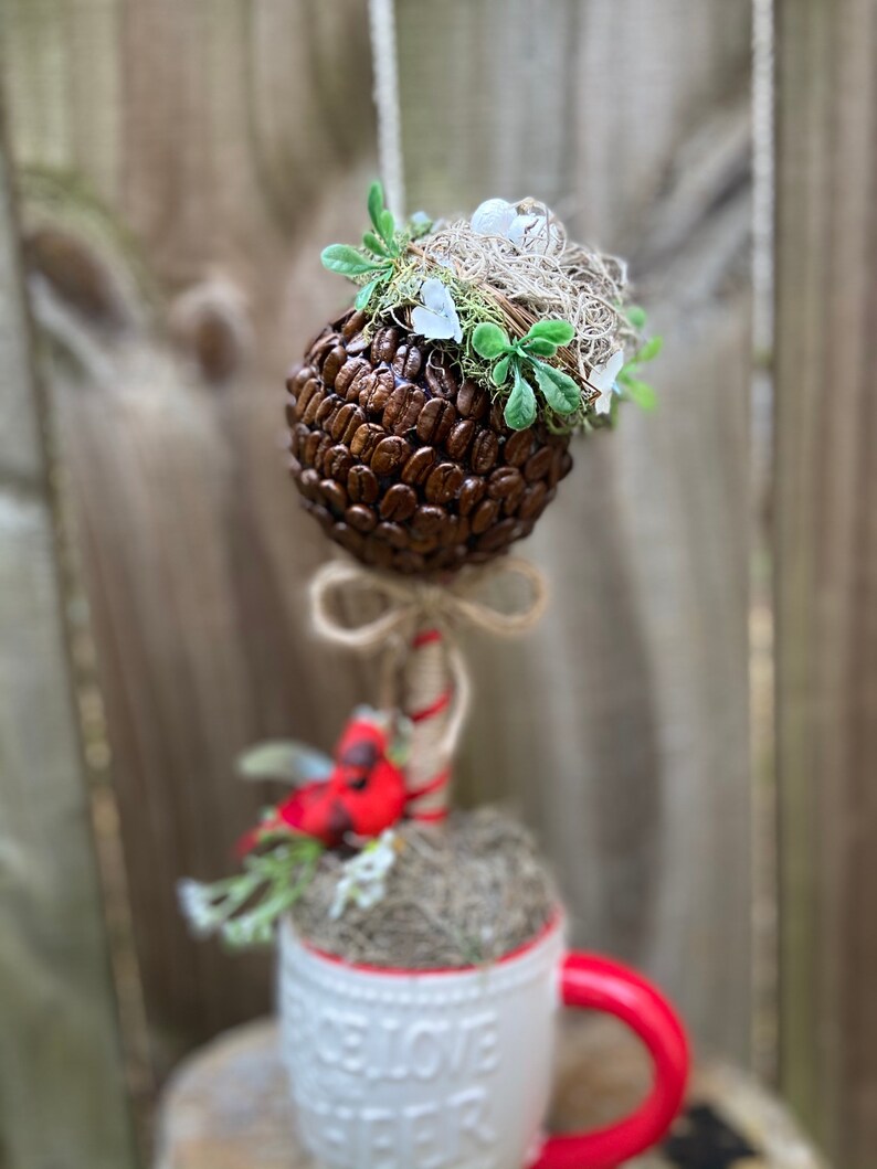 Cheer Love Topiary Coffee Lovers Desk Ornament Kissing Ball Pomander ...