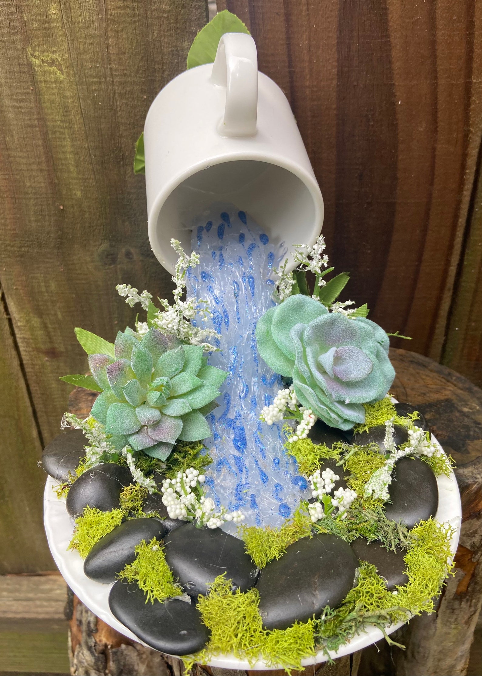 Floating Cup Centerpiece Waterfall Sculpture Natural Elements ...