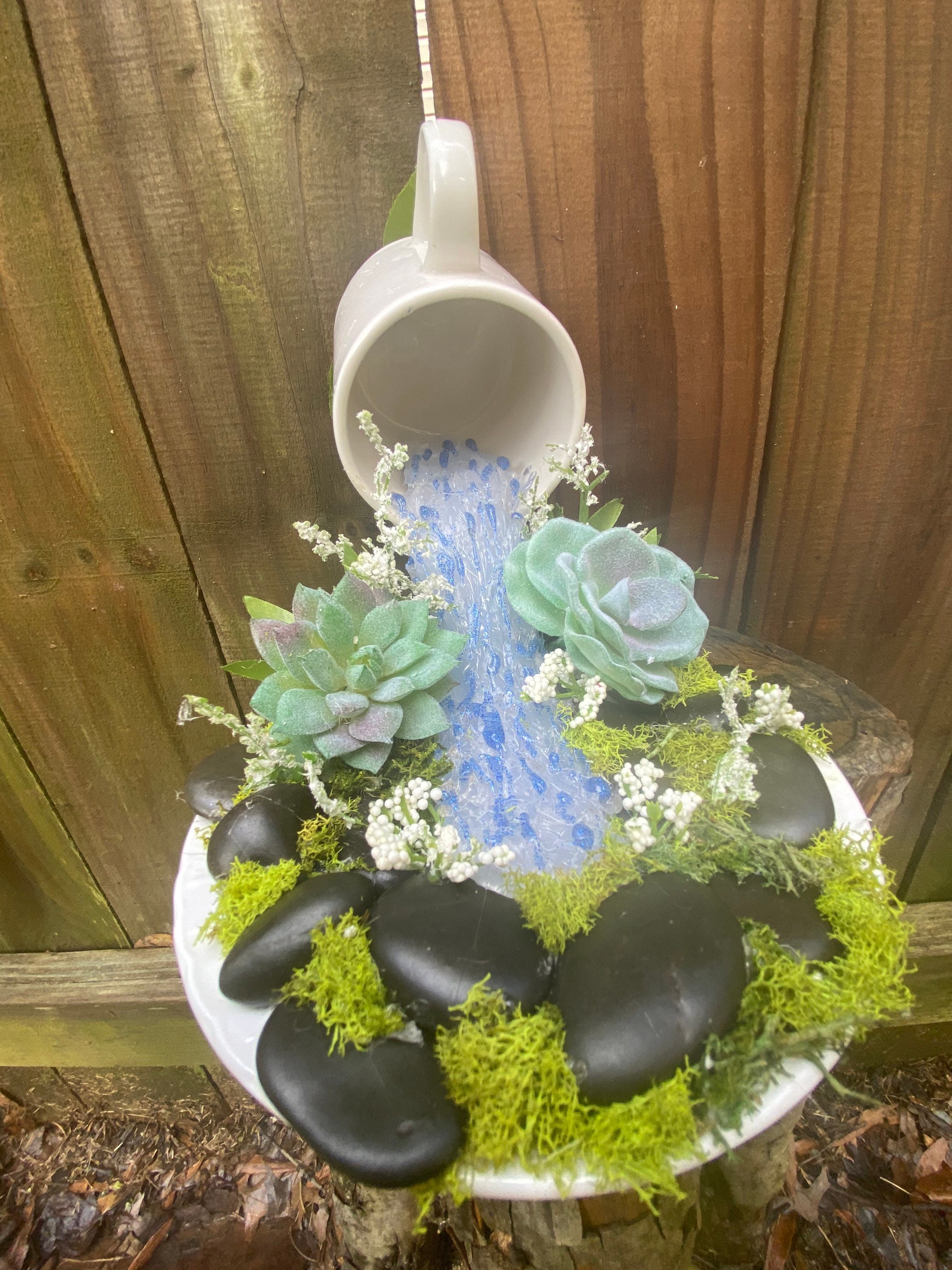 Floating Cup Centerpiece Waterfall Sculpture Natural Elements ...