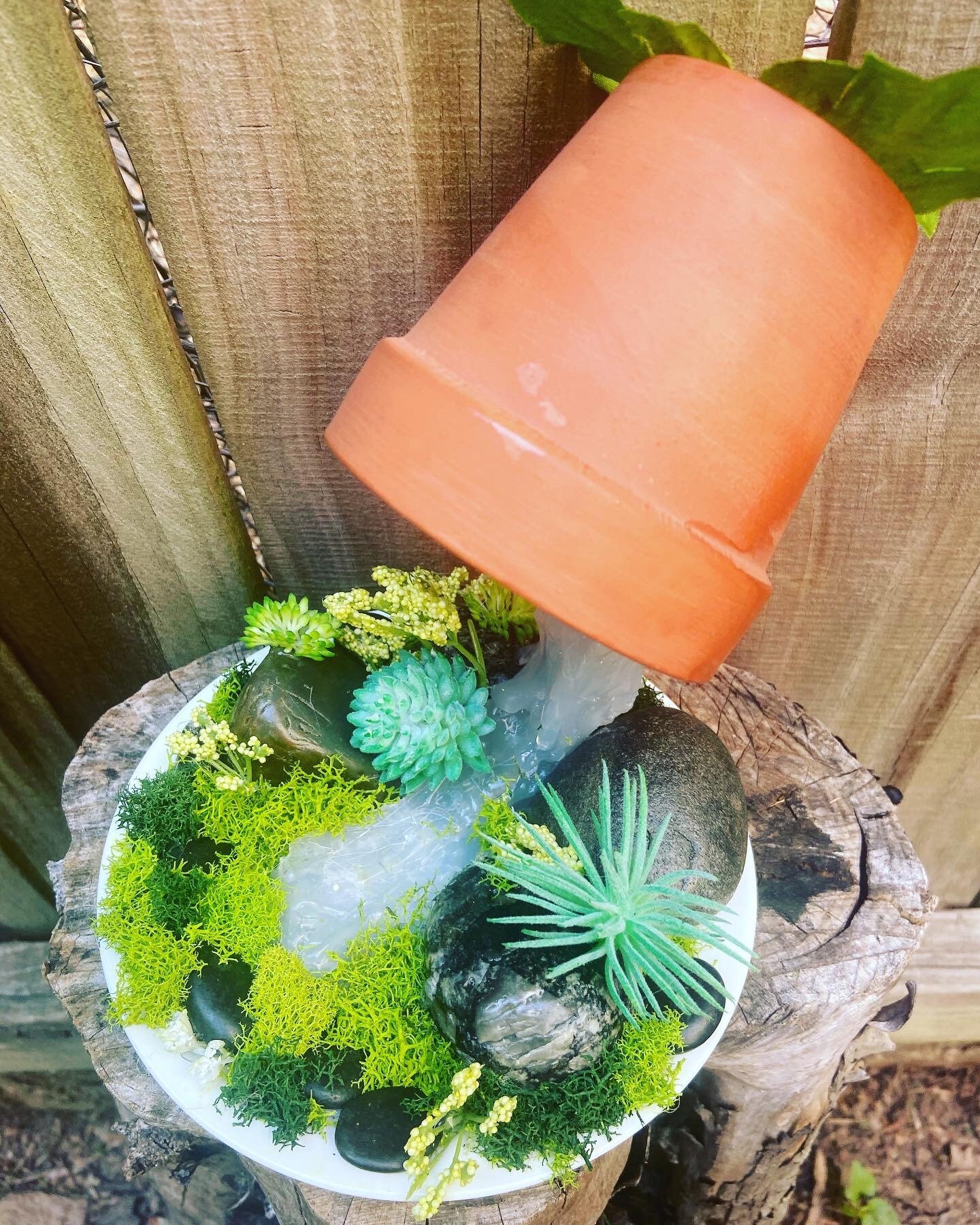 Sculpture Waterfall Centerpiece Garden. Flower Pot Garden Cascade ...