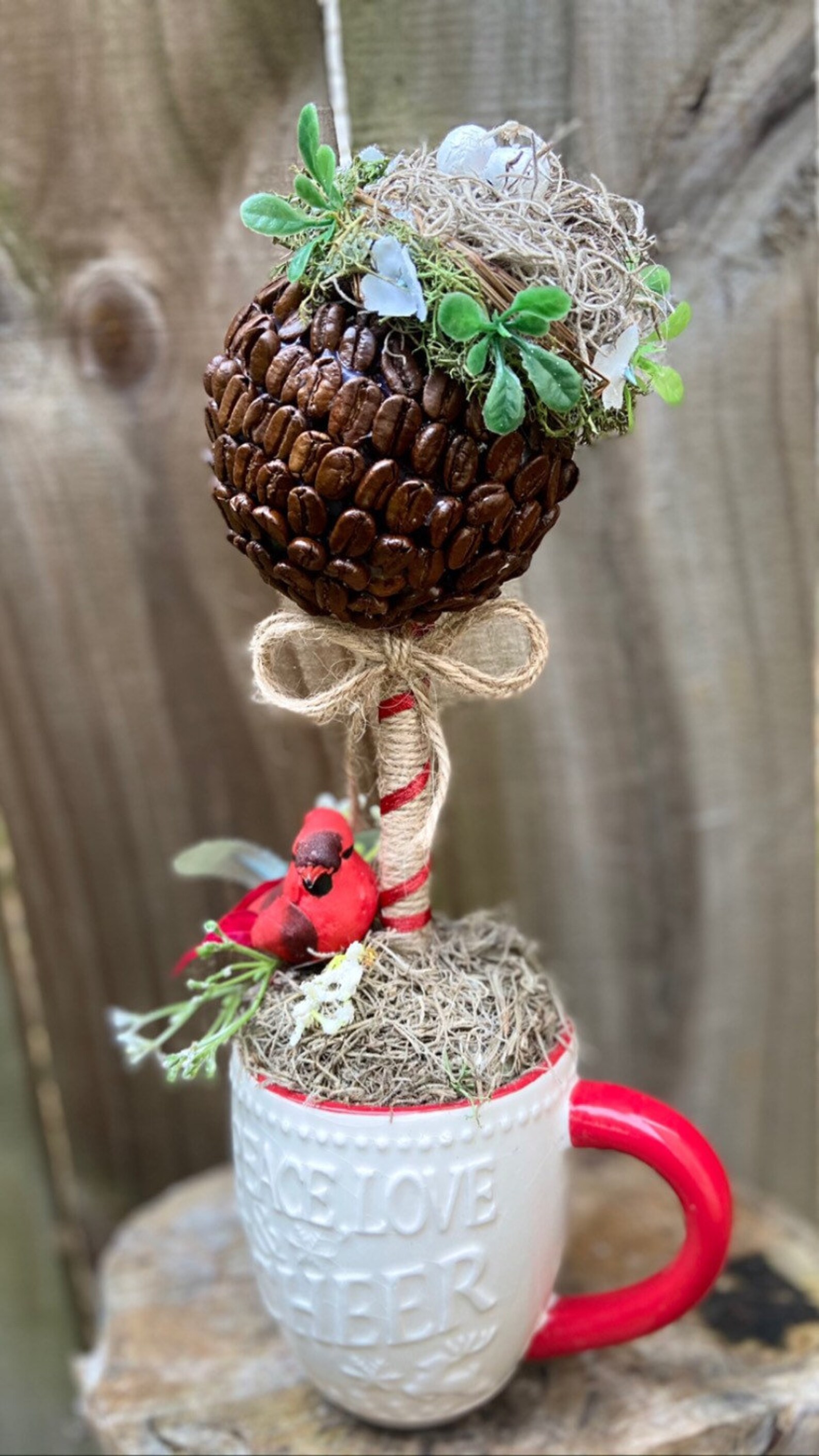 Cheer Love Topiary Coffee Lovers Desk Ornament Kissing Ball - Etsy